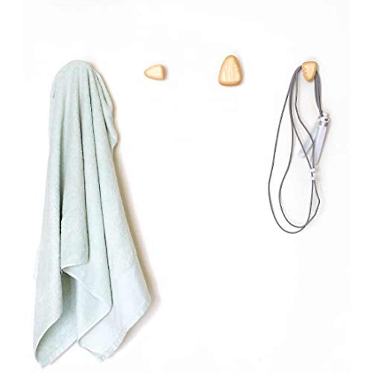 Cosymple Pebble Wood Wall Hooks, Coat Hooks for Wall Mounted, Modern Decorative Hooks Made by Wood in Boho Stytle