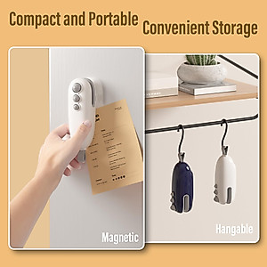 MORNIIE Mini Bag Sealer, Heat Sealer with Cutter, Rechargeable Bag Sealer, Handheld Heat Sealer Machine with Magnetic, Portable Bag Sealer Heat Seal for Keep Food Fresh and Snacks Crispy. Blue