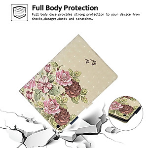 Case for iPad 9th/8th/7th Generation 10.2" (2021/2020/2019 Release), Techcircle 3D Pattern Slim Folding PU Leather Stand Flip Multi Credit Card Slots Wallet Cover with Pencil Holder, Flower Butterfly