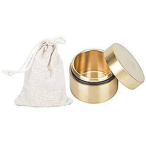 Leapiture Storage Box Outdoor Waterproof Brass Box Metal Jewelry Container Dustproof Moistureproof Coin Storage Box with Removable Lid(Large)