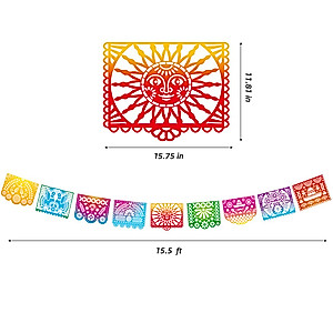 EFOT Mexican Party Banners, Papel Picado Banner - Cinco de Mayo, Fiesta Party Decorations, Dia De Los Muertos Decor, Day of The Dead Decorations, 5 Packs 82 Ft Long
