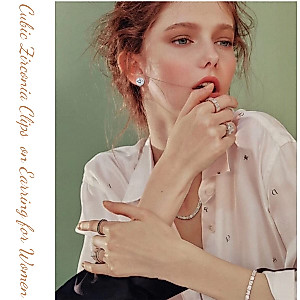 MOZAKA 12 Pairs Clip on Earrings for Women Cubic Zirconia Non Pierced Clip Earrings Set CZ Crystal Simulated Pearl Twist Knot Clip-on Earrings Jewelry Set