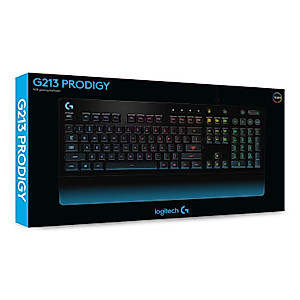 Logitech G213 Wired Gaming Keyboard with Dedicated Media Controls, 16.8 Million Lighting Colors Backlit Keys, Spill-Resistant and Durable Design, Black