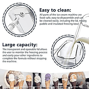 KECOOLKE Ice Cream Maker, Teacher Appreciation Gifts Electric Ice Cream Machine Soft Serve Homemade 1.5 Quart Frozen Yogurt, Sorbet,gelato