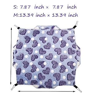 LEFTSTARER Bunkbed Sugar Glider Hammock, Ferret Beds, Small Pet Cage Accessories - Chinchilla, Hamster Bedding (Green-Heart, Medium)