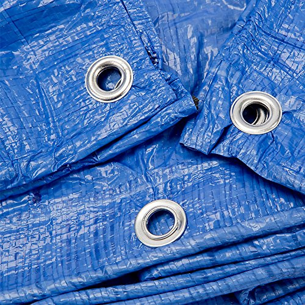 Grizzly Tarps by B-Air 8' x 10' Large Multi-Purpose Waterproof Heavy Duty Poly Tarp with Grommets Every 36", 8x8 Weave, 5 Mil Thick, for Home, Boats, Cars, Camping, Protective Cover, Pack of 4, Blue