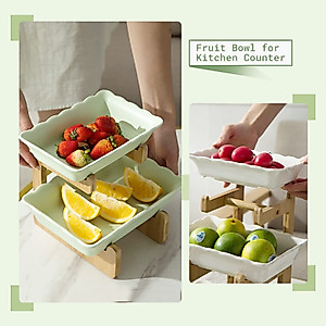 3 Tier Ceramic Fruit Bowl, Large Fruit Basket for Kitchen, White Storage Bowls for Kitchen and Home Decor