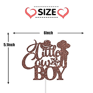 Brown Glitter Little Cowboy Cake Topper, Mexican Themed Cowboy Birthday Party Decorations, Western Baby Shower Party Decorations