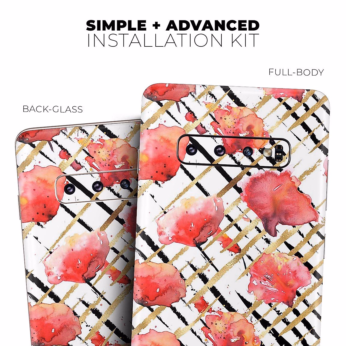 DesignSkinz Karamfila Watercolo Poppies V25 Protective Vinyl Decal Wrap Skin Cover Compatible with The Samsung Galaxy S20 (Screen Trim & Back Glass Skin)