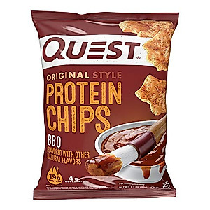Quest Nutrition BBQ Protein Chips, 19g Protein, 4g Net Carb, Low Carb, Gluten Free, 1.1 oz (Pack of 12)