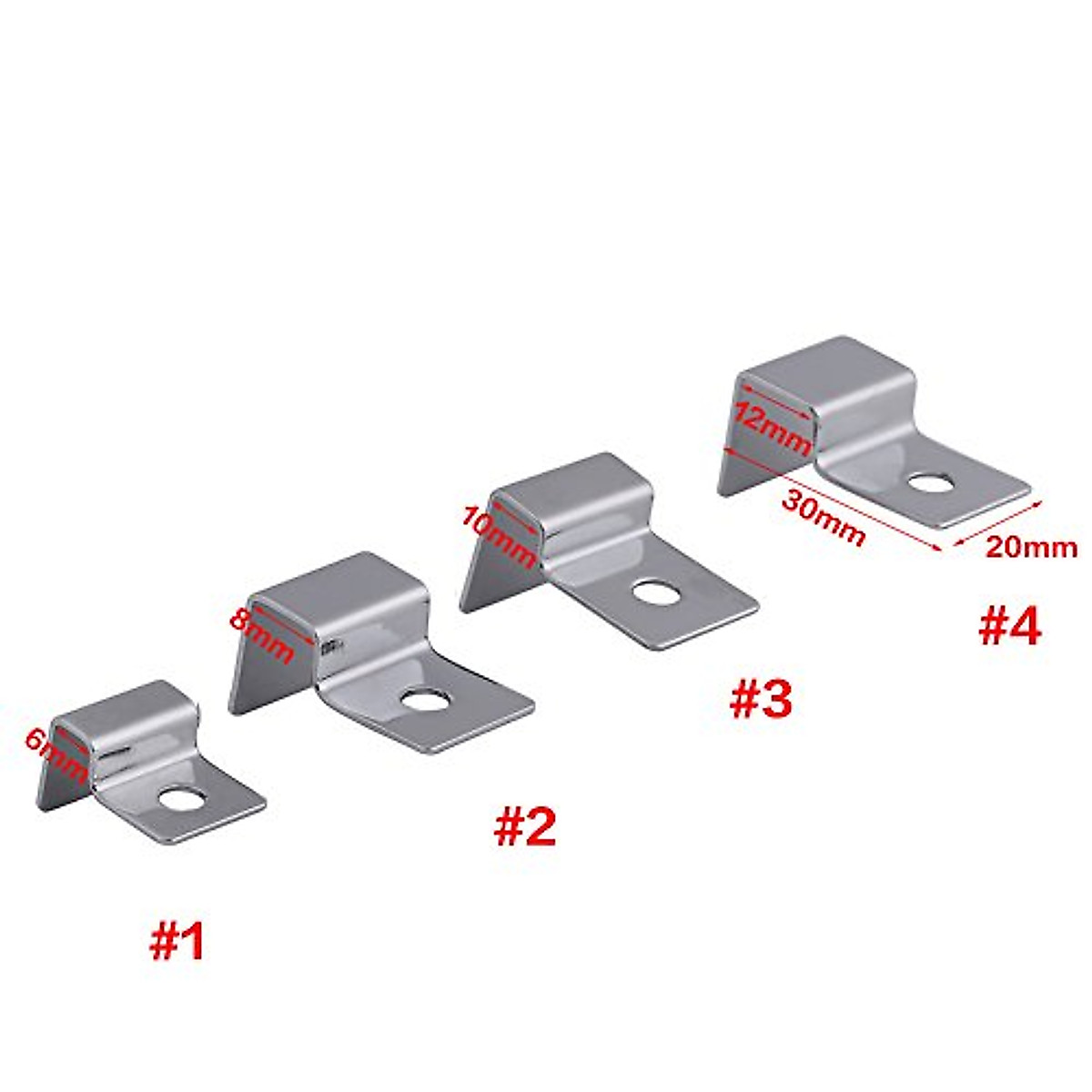 4 Size 4Pcs Stainless Steel Aquarium Fish Tank Glass Cover Support, Stainless Steel Fish Tank Cover Holder Anti-Slip Fish Tank Holders Aquarium Accessories Universal Lid Clips(6mm)