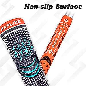 SAPLIZE Multi Compound Golf Grips, Deluxe Kit(13 Grips with Solvent Kit), Hybrid Golf Club Grips, Fluorescent Orange CL03S Series