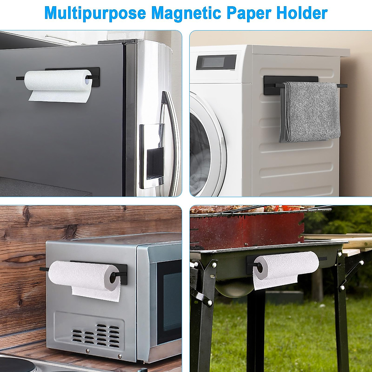 Magnetic Paper Towel Holder for Fridge, Toilet Paper Roll Holder Magnetic Paper Towel Rack and Coat Hangers 50 Pack Clothes Hangers, Seropy Metal Hangers Heavy Duty Wire Hangers with Non Slip 17.7 in