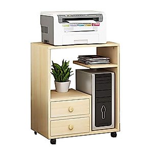 Tingting1992 Printer Stand Mobile Desktop Printer Stand Multifunctional Printer Stand Landing Office Desktop Case Placement Storage Rack Desktop Printer Organizing Storage Desk Shelf (Color : A)