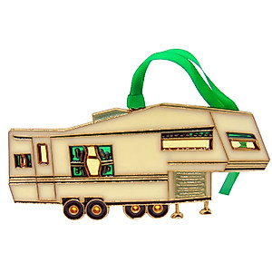Camper Christmas Tree Ornament Holiday Decoration Fifth Wheel Camping Decor, 6 inch