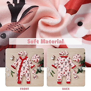 Aalizzwell 0-3 Months Newborn Baby Girls Christmas Romper Infant Winter Clothes Coming Home Outfit Xmas Clothing