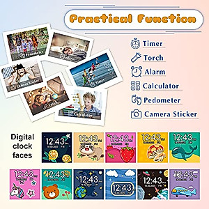 Smart Watch for Kids 4-12 Years Old with 15 Games Camera Alarm Video Music Player Pedometer Flashlight Birthday Gift for Boys Girls (Pink)