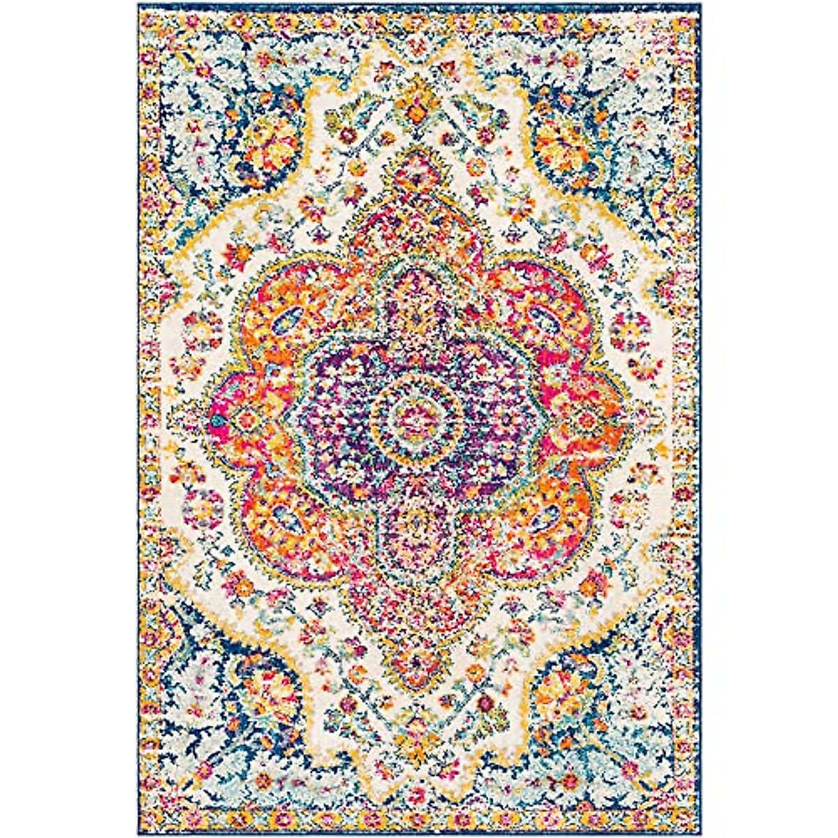Livabliss Romaine Vintage Medallion Area Rug,6'7" x 9',Orange