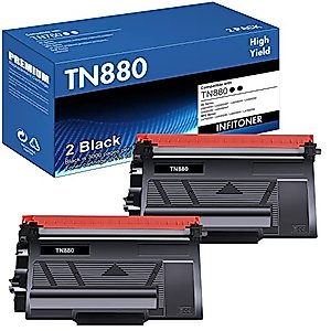 TN880 Super High Yield Toner Cartridge 2 Pack Black Replacement for Brother TN880 TN-880 TN 880 Toner Cartridge for Brother HL-L6200DW L6200DWT L6400DW L6400DWT MFC-L6700DW L6800DW L6900DW Printer