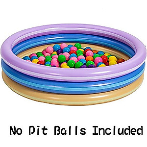2 Pack 45'' Multicolor Pattern Inflatable Baby Swimming Pool Set, Toddler Water Pool Pit Ball Pool Blow up Kiddie Pool for Summer Fun Garden Backyard Outdoor (45’’ 10’’)