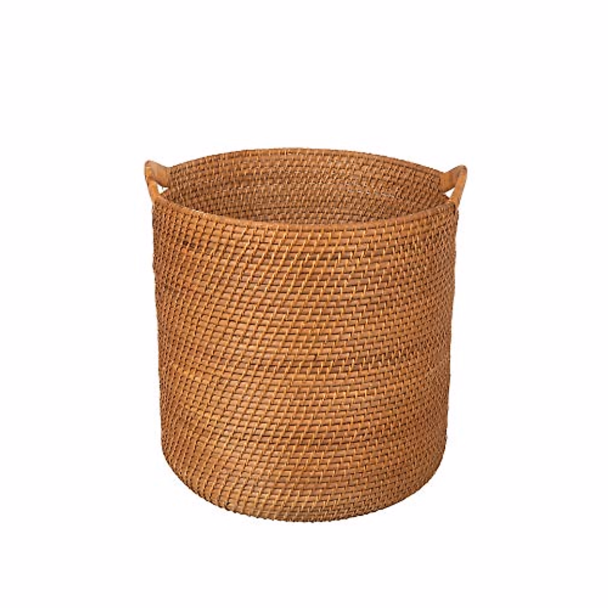 KOUBOO 1060095 Laguna Round Ear Handles, Honey-Brown Rattan Storage Basket