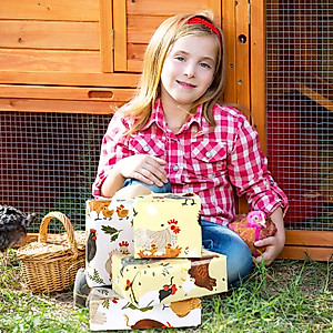 JarThenaAMCS 8 Sheet Farm Animal Wrapping Paper -Not Roll- Chicken Gift Wrap Paper Folded Flat Art Paper for DIY Crafts Baby Shower Birthday Party Supplies, 19.7 x 27.6 Inch