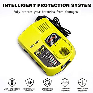 Lilocaja Replacement for Ryobi 18V Battery Charger P117, for P118 3A ONE+ Dual Chemistry Charger, Compatible with Ryobi 12V 18V ONE+ Li-Ion Ni-Cd Ni-Mh Battery(Not Work with 12V Li-Ion Battery)