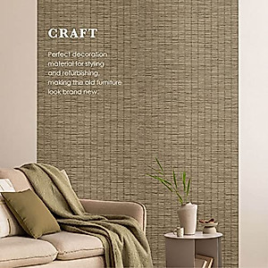 GoDear Design Faux Grasscloth Textured Wallpaper for Bedroom Living Room, Contact Paper for Wall Décor and Doors, Single Roll Wall Covering, 23" W x 96" L Non-Pasted Paper, Tranquility