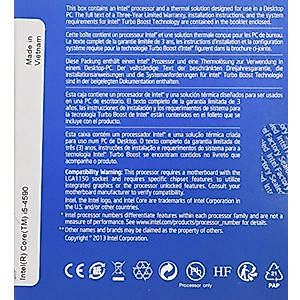 Intel Core i5-4590 BX80646I54590 Processor (6M Cache, 3.3 GHz)