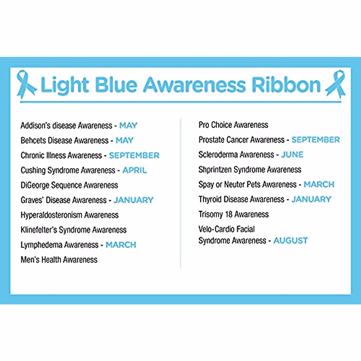 10 Pack Light Blue Silicone Bracelets – Light Blue Colored Rubber Wristbands for Prostate Cancer, Trisomy 18, Cushing, Scleroderma Awareness, Graves’ Disease, Fundraising & Gift Giving - Perfect for Women and Men
