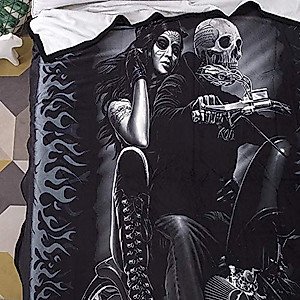 Vanson Ride or Die Motorcycle Biker Lovers Luxury Royal Plush Blanket, Soft Blanket Throw (Style 1)