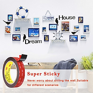 Double Sided Tape Mounting Tape Heavy Duty,Foam Tape, 16.4FT Length, 0.98 Inch Width for Car, Home Decor, Office Decor