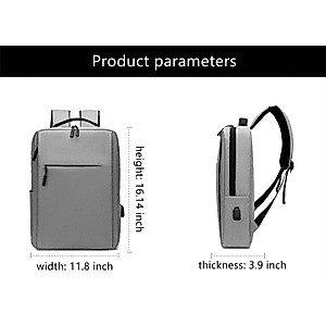Laptop Backpack, Fits 15.6’’ computer backpack, Business Slim Durable, Travel Backpacks with USB Charging Port, for Work College School Men Women (GREY)