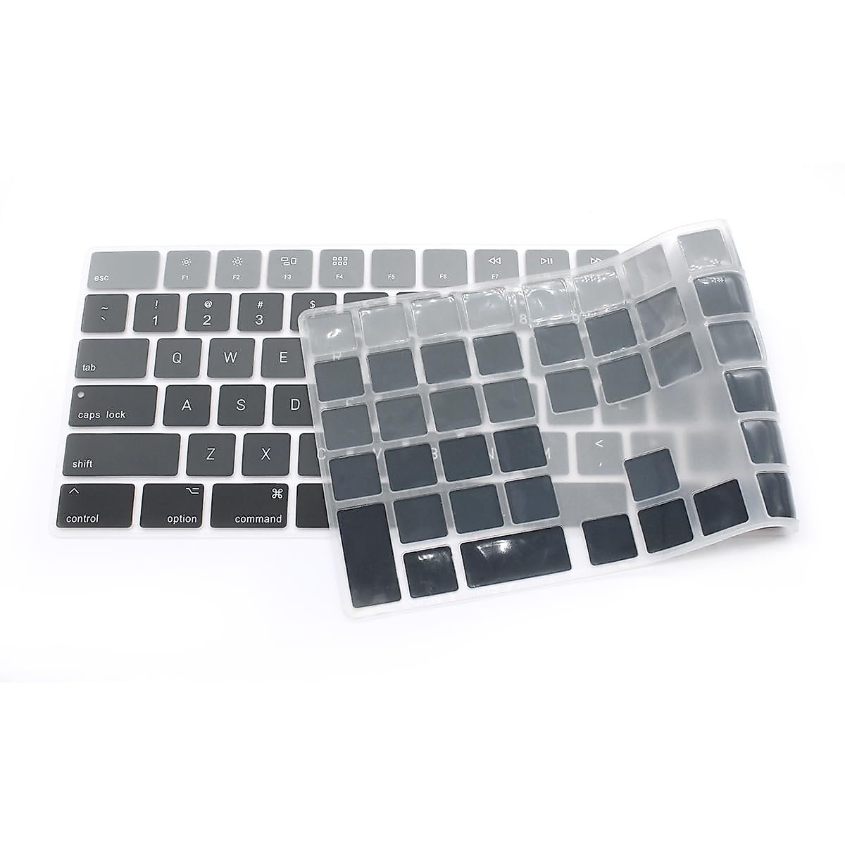Boaulee Ultra Thin Silicone A1843 Keyboard Cover Skin for iMac Full Size Wireless Numeric 2017-2019 Magic Keyboard with Numeric Keypad MQ052LL/A A1843 US Layout (Gradient Gray)