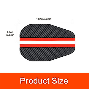 AOCISKA 2 Packs Carbon Fiber Rain Visors with Eyebrows, Universal Rear View Mirror Covers