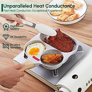 HorizonNest Egg Frying Pan Nonstick: 2 Cup light grey Skillet for frying Eggs, Pancake, Omelet, Steak, etc. Perfect for Breakfast. Suitable for Gas Stove & Induction Compatible