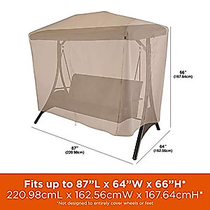 Modern Leisure 2922 Chalet Two Seater Patio Canopy Swing Cover (87 L x 64 D x 66 H) Water-Resistant, Beige