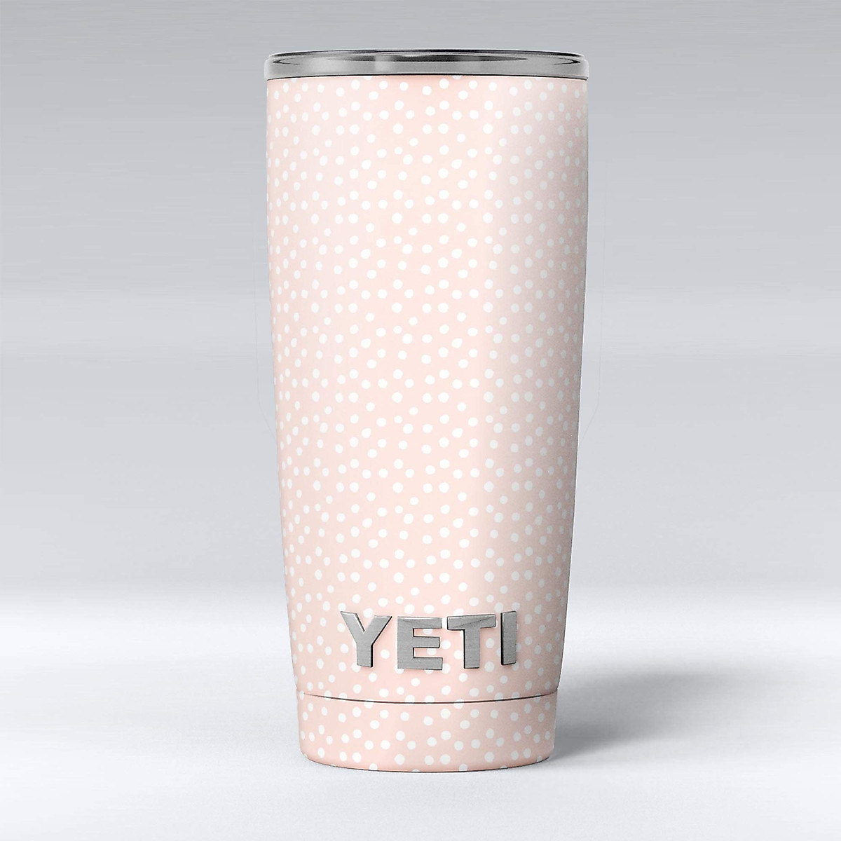 Design Skinz The Coral and White Micro Polka Dots - Skin Decal Vinyl Wrap Kit Compatible with The Yeti Rambler Cooler Tumbler Cups
