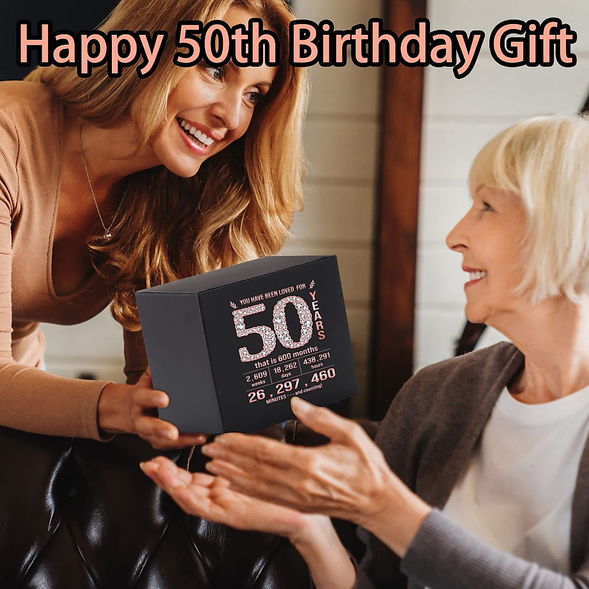 BdayPtion 50th Birthday Gifts for Women, Turning 50 Year Old Birthday Gift, 1973 Happy 50th Bday Gift for Her, Fifty Birthday Present, 11oz Black Coffee Mug