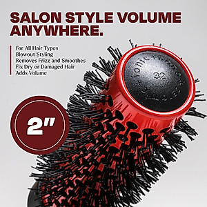 Ion Infused Ceramic Round Brush | Salon Quality Brush for Blow Drying | Fixes Damaged Hair | 2 Roller Brush for Wet & Dry Hair by TheSalonGuy