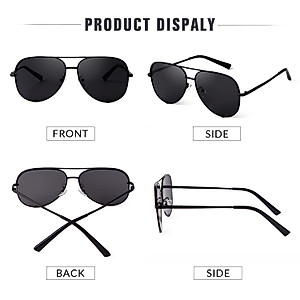SORVINO Aviator Sunglasses for Women Classic Oversized Sun Glasses UV400 Protection（Black/Black