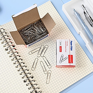 Paper Clips 720 pcs, Paper Clips Medium Size, Paperclips Office Supplies, No.1 Smooth Paper Clips Standard Size(6 Boxes of 120 Each)