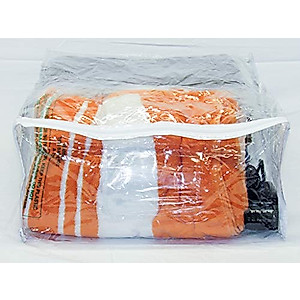 Clear Vinyl Zippered Storage Bags 15 x 18 x 7 Inch 10-Pack