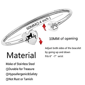 FUSTMW Dog Owner Bracelet Dachshund Boxer Golden Retriever Dog Lover Gifts Pitbull Boston Terrier Paw Print Bangle Jewelry (Golden Retriever Bracelet)