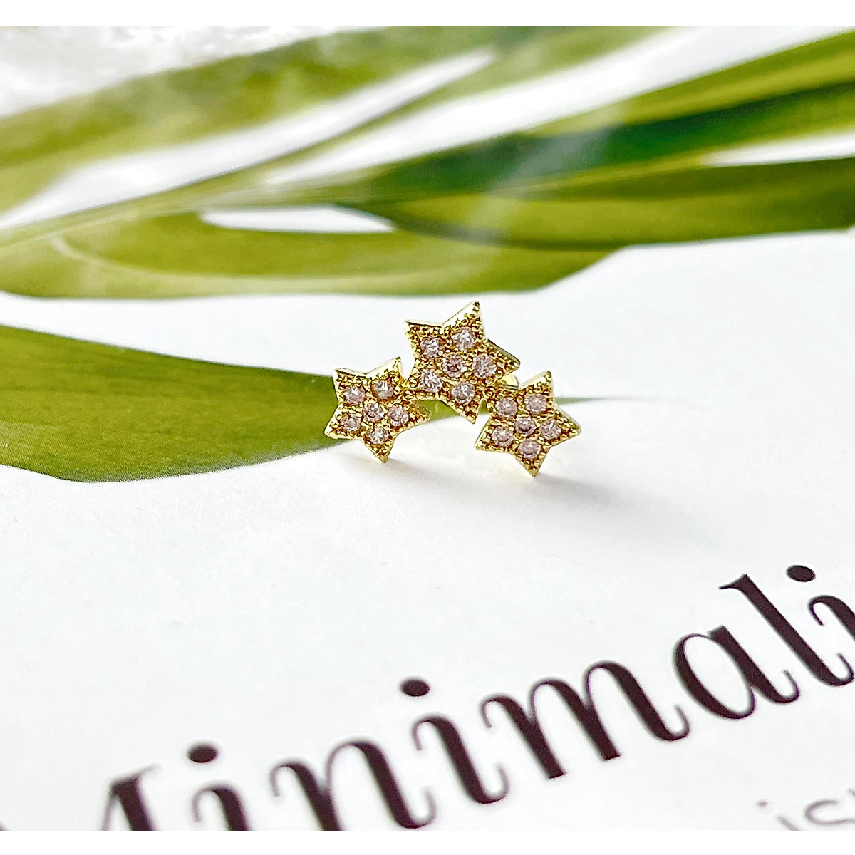 WAINIS 12pcs 20G Dangle Nose Rings Studs for Women Stainless Steel L Shaped Nose Studs Heart Arrow Feather Snowflake Wing CZ Dangling Nose Piercing Jewelry Gold