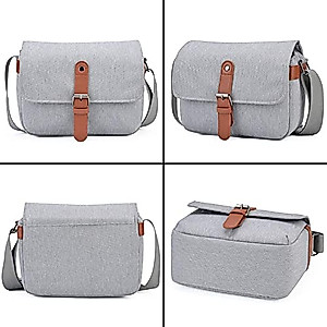 CADeN Compact Camera Shoulder Bag Case Compatible for Nikon, Canon, Sony SLR/DSLR Mirrorless Cameras and Lenses Waterproof Gray