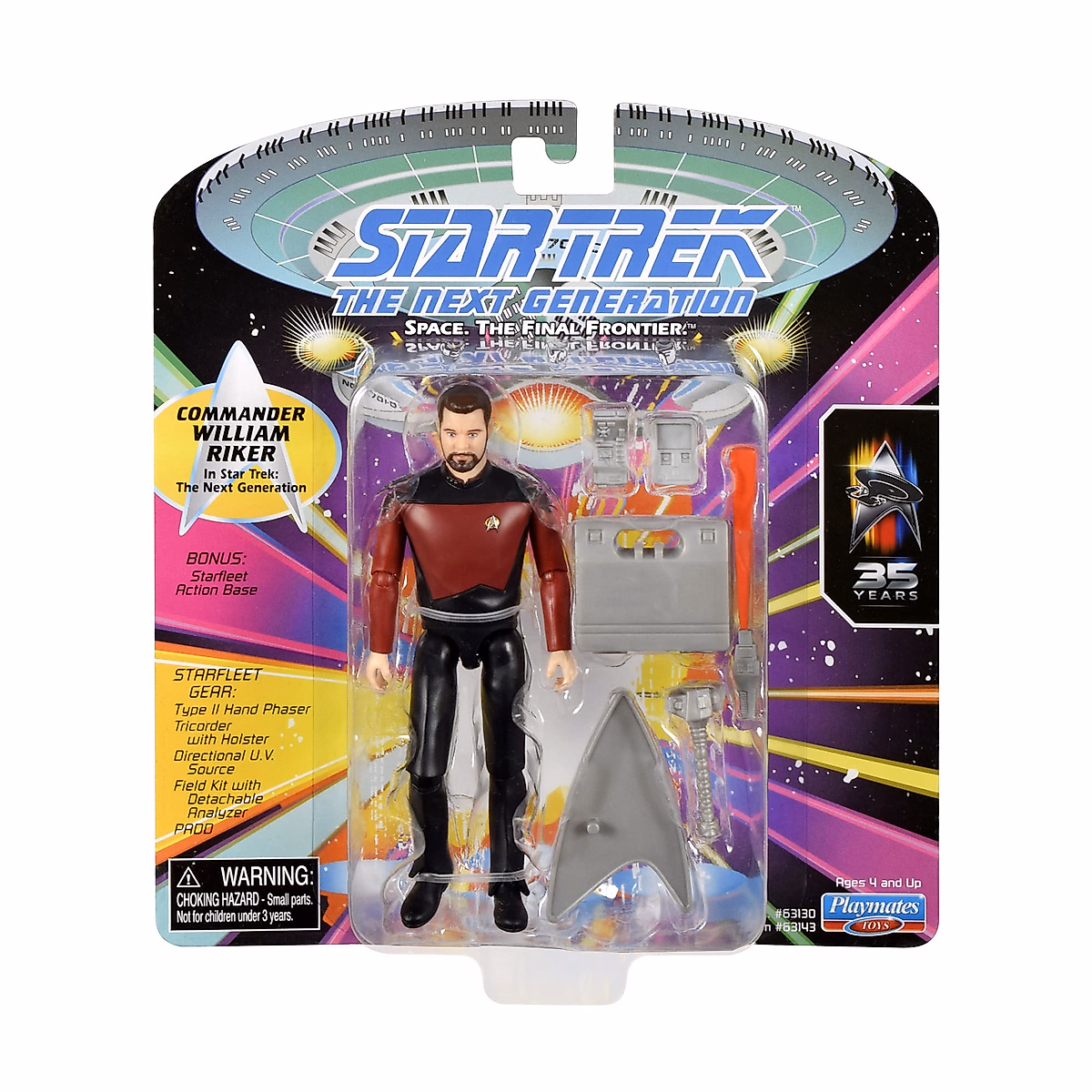 Star Trek Playmates Toys Universe: 5" Commander William Riker “Next Generation Action Figure with Accessories, Multi