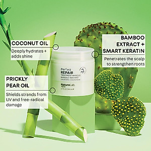 NATURELAB. TOKYO Perfect Repair Treatment Masque: Heat and Color Protection, Hair Mask Treatment to Strengthen and Repair Dull, Damaged, Brittle Hair I 6.7 FL OZ / 200ml