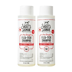 Skout's Honor Flea + Tick Shampoo for Dogs - Natural Peppermint & Cedarwood Formula, Protects from Fleas, Ticks, and Mosquitos, 16 oz