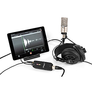 IK Multimedia iRig Pre 2 mic preamp adapter interface for iPhone, iPad, Android, iOS & DSLR cameras, with +48V phantom power, XLR connector & headphone output